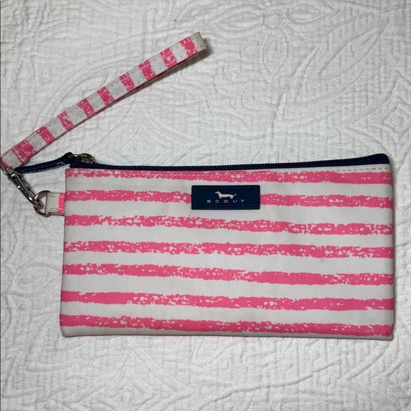 Scout | Bags | Scout Pink And White Striped Clutch | Poshmark